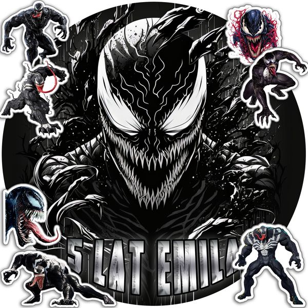 OPŁATEK NA TORT 30CM - VENOM SPIDER MAN + IMIĘ + GRATIS! 24CM 26CM ...