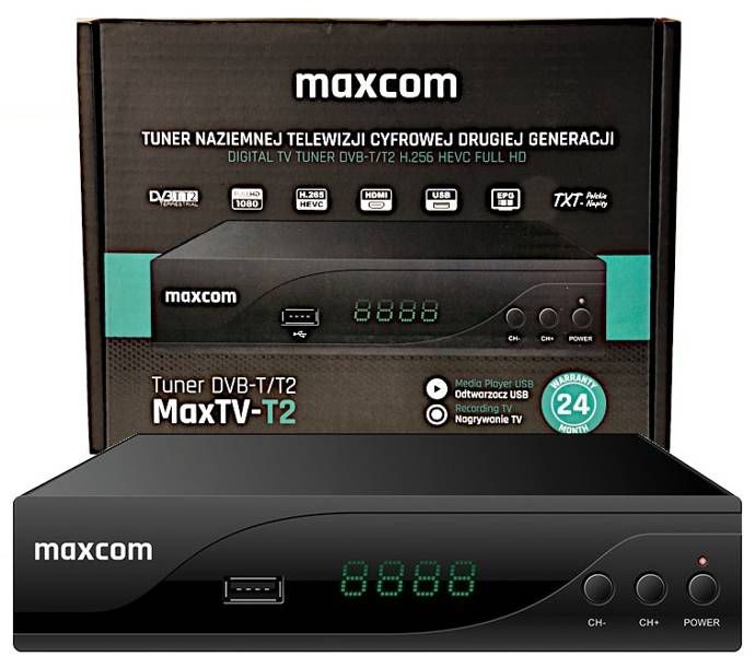 Dekoder tuner DVB T T2 Maxcom Home MAXTV-T2 - Arena.pl