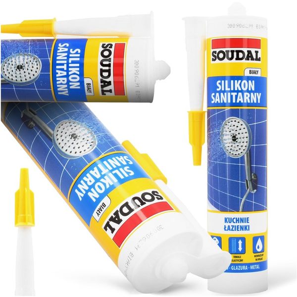 Kup Silikon Sanitarny BIAŁY Łazienki WC Kuchni Płytek Elastyczny ...