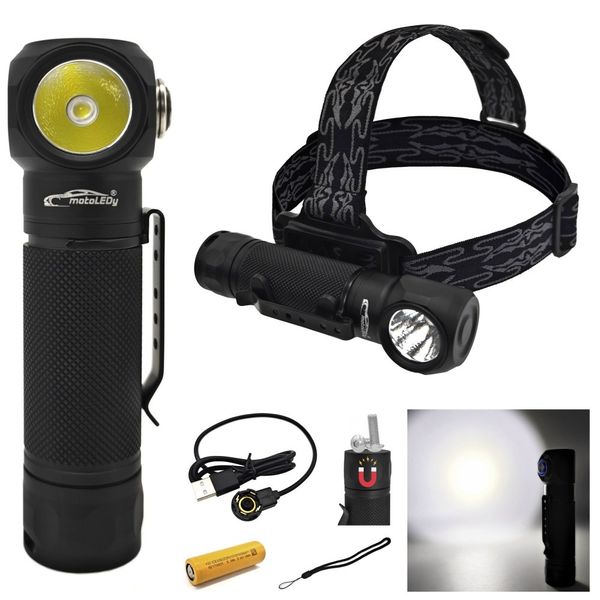 Kup Latarka LED taktyczna, czołówka 5000lm, magnes, wodoodporna, mega ...