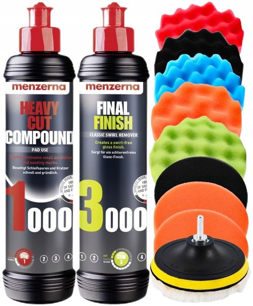 MENZERNA KOMPLETNY ZESTAW DO POLEROWANIA LAKIERU PASTY POLERSKIE ...