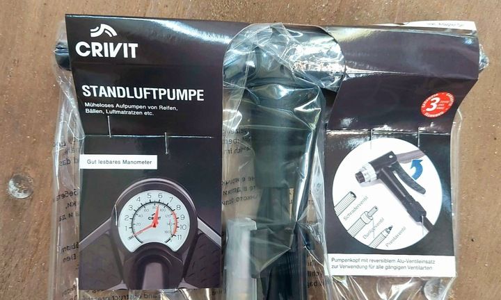 Kup Nożna pompka rowerowa z MANOMETREM CRIVIT do materacy, piłek na ...