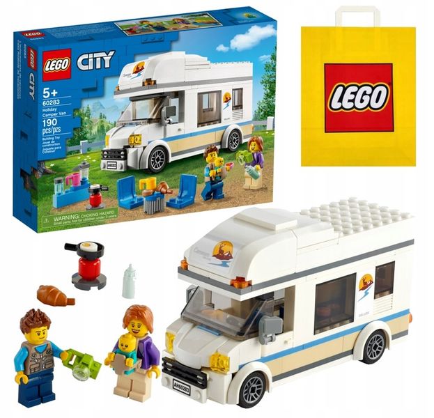 LEGO City 60283 Wakacyjny Kamper Piknik Bus Van Klocki 5+ Torba - Arena.pl