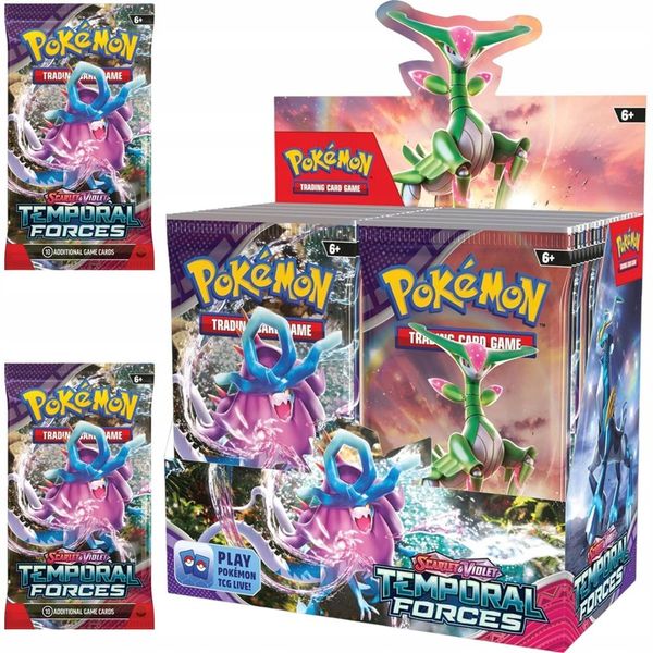 KARTY POKEMON KOLEKCJONERSKIE MEGA BOX ZESTAW TEMPORAL FORCES 360 KART ...