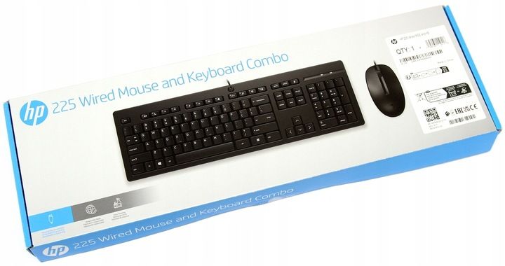 Kup Przewodowa klawiatura i mysz HP 225 Czarna USB Combo 286J4AA ...