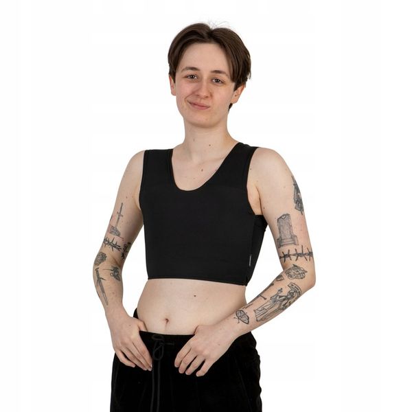 Binder SPORT KRÓTKI B, Top spłaszczający, CZERŃ,XS - Arena.pl