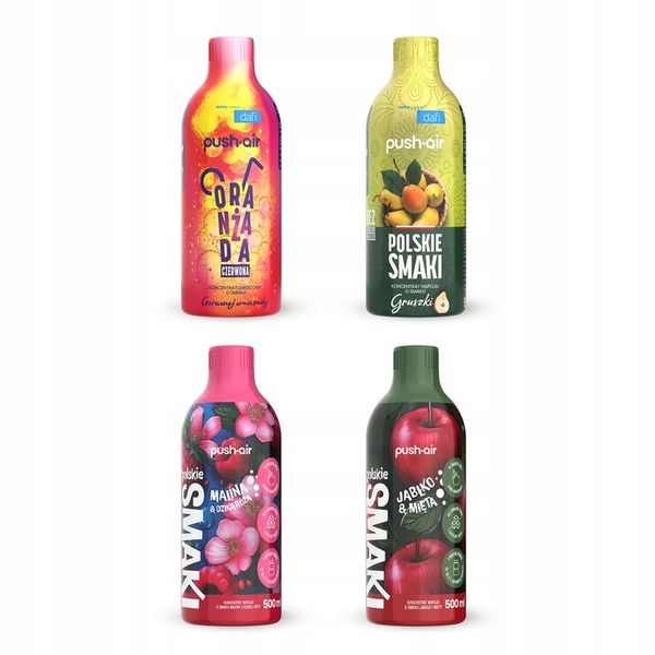 Kup Zestaw PushAir 4 syropy Dafi Polskie Smaki 500ml na arena.pl i ...