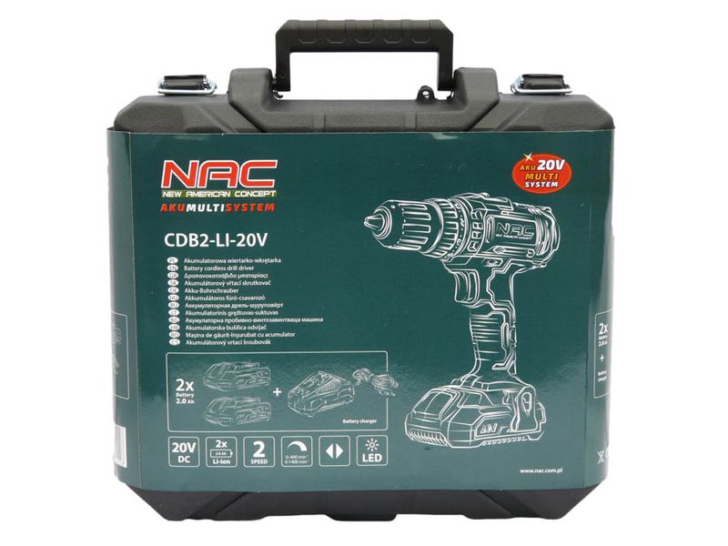 WKRĘTARKA AKUMULATOROWA NAC CDB2-LI-20 V 2 AKUMULATORY + WALIZKA - Arena.pl