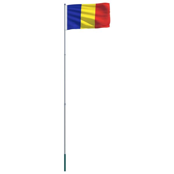 Flaga Rumunii z aluminiowym masztem, 6 m - Arena.pl