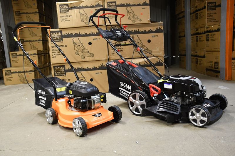 MAŁA TANIA KOSIARKA SPALINOWA OHV 41cm BEZ NAPĘDU SIGMA GARDEN +OLEJ ...