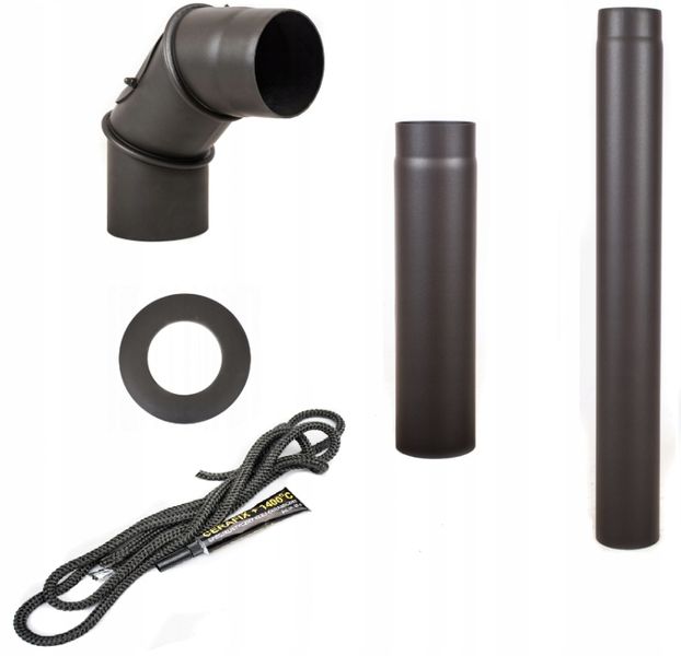 Rura dymowa czarna fi130 długość 0,5m DARCO - Arena.pl