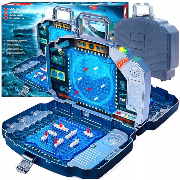 ELEKTRONICZNA GRA W STATKI OKRĘTY PLANSZOWA WOJENNA ŚWIATŁO DŹWIĘK ...