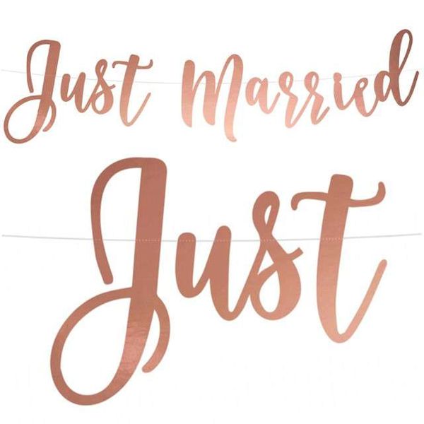 Kup Baner "Just Married", różowe złoto, PartyDeco, 77 cm na arena.pl i ...