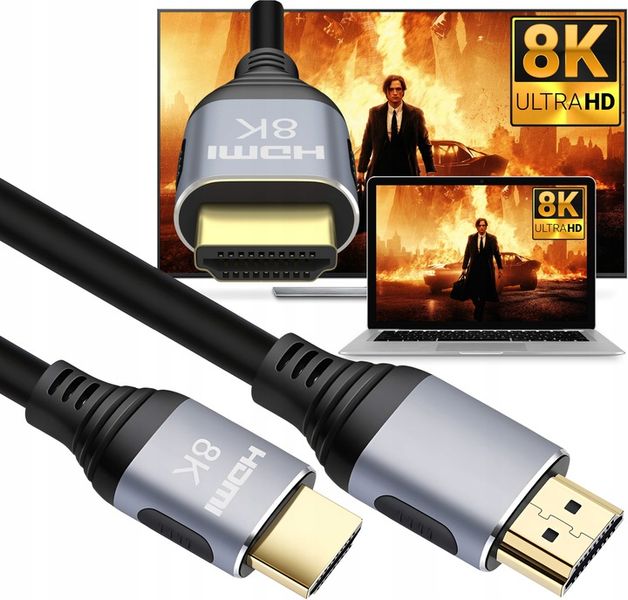 Kup KABEL PRZYŁĄCZE PRZEWÓD HDMI 2M PRZEWÓD V2.1 8K 4K / PREMIUM ZŁOTE ...