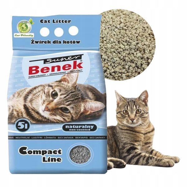 SUPER BENEK Żwirek bentonitowy zbrylający dla kota Compact 5 L - Arena.pl