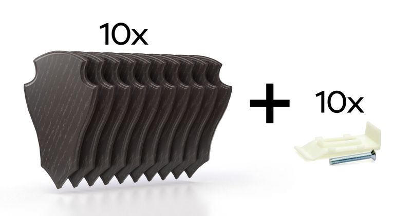 Kup Deska Rebuck dąb 2 19x12 ciemna - zestaw 10 szt. z wspornikami na ...