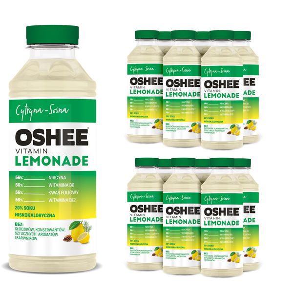 12x OSHEE Vitamin Lemonade cytryna - sosna 555 ml - Arena.pl