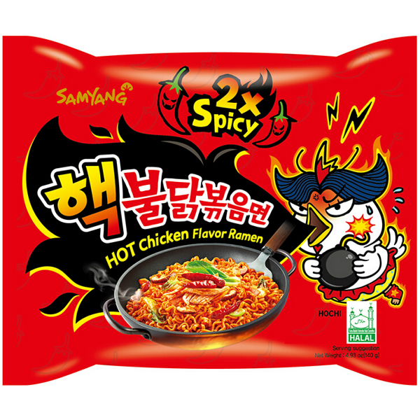 Buldak Ramyun 2xSpicy makaron instant o smaku ostrego kurczaka, bombowo ...