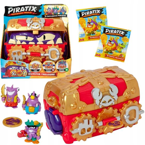 Kup PIRATIX Skrzynia skarbów + 2 saszetki figurki SERIA Gold MAGIC BOX ...