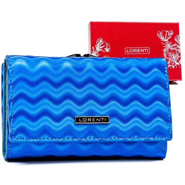 skórzany portfel damski na bigiel i zatrzask ze wzorem fal - lorenti ...