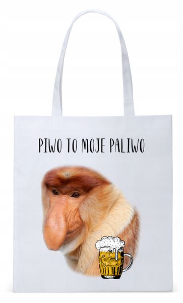 Kup Nosacz Janusz Polak Torba Eco Biała Shopper Z Nadrukiem Ze Zdjęciem ...