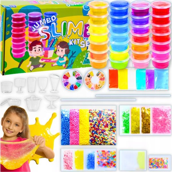 Kup ZESTAW SLIME DO ROBIENIA GLUTÓW JUMBO KREATYWNY DUŻY XXL 28 glutków ...