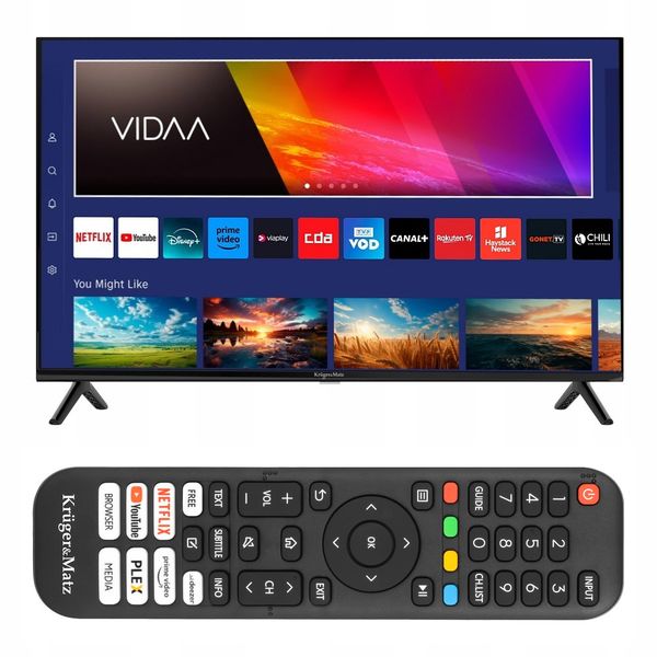 Telewizor SMART TV 32 cale HD WiFi USB HDMI DVB-T2 aplikacje Netflix 12V - Arena.pl