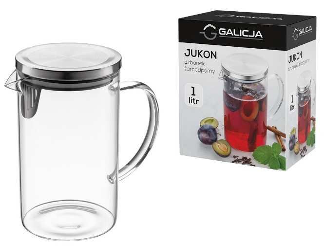 Dzbanek żaroodporny JUKON 1000 ml 1 litr borokrzemowe szkło - Arena.pl