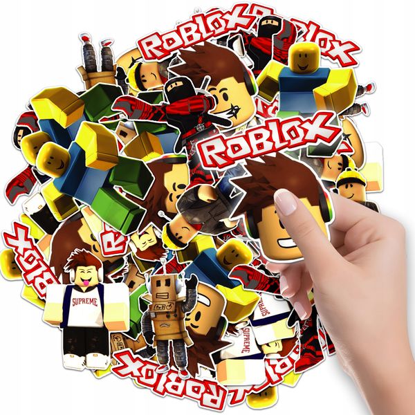 NAKLEJKI ETYKIETY NA ZESZYT NALEPKA Z POSTACIAMI ROBLOX WZORY 6 SZT ...