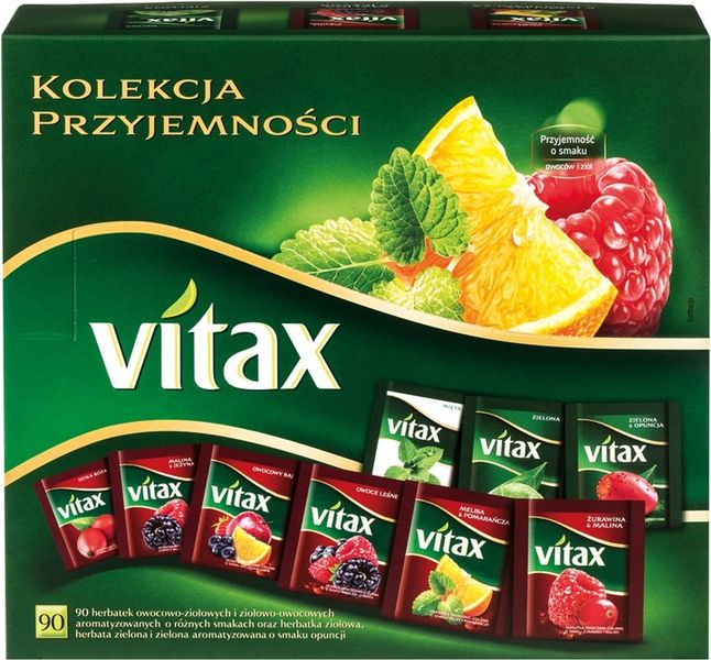 VITAX KOLEKCJA PRZYJEMNOŚCI mix 9 smaków HERBATA OWOCOWA ZIOŁOWA 90 ...