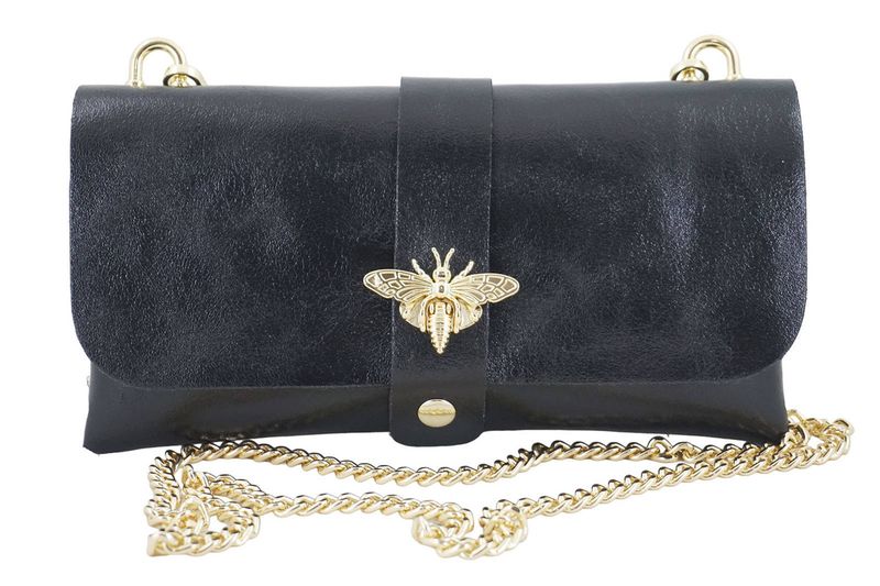 Torebki wizytowe metalizowane - Czarne - Arena.pl