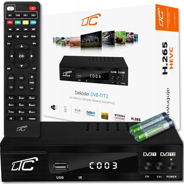 TUNER TV NAZIEMNA HD DEKODER DVBT2 WIFI H.265 HEVC - Arena.pl