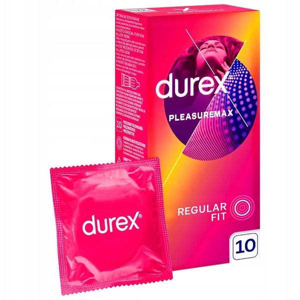 DUREX PLEASUREMAX prezerwatywy z wypustkami i prążkami nawilżane 10 szt ...