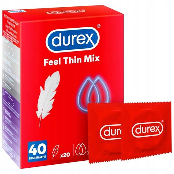 Kup Prezerwatywy DUREX FEEL THIN MIX 2 różne rodzaje cienkie dopasowane ...