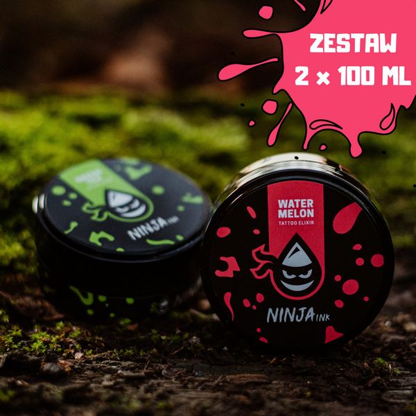 Ninja Ink Tattoo Elixir - Green Tea & Watermelon (100ml) - zestaw ...