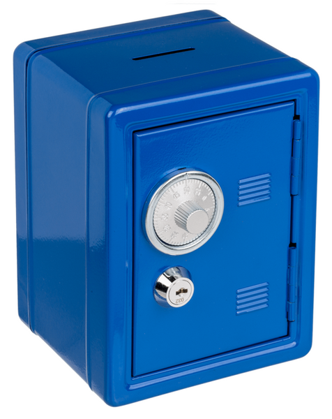 Skarbonka Mini Sejf na Biurko - Kasa Pancerna - Niebieska - Arena.pl