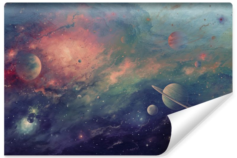 Fototapeta Dziecięca PLANETY Kosmos Gwiazdy Galaktyka 400cm x 280cm - Arena.pl