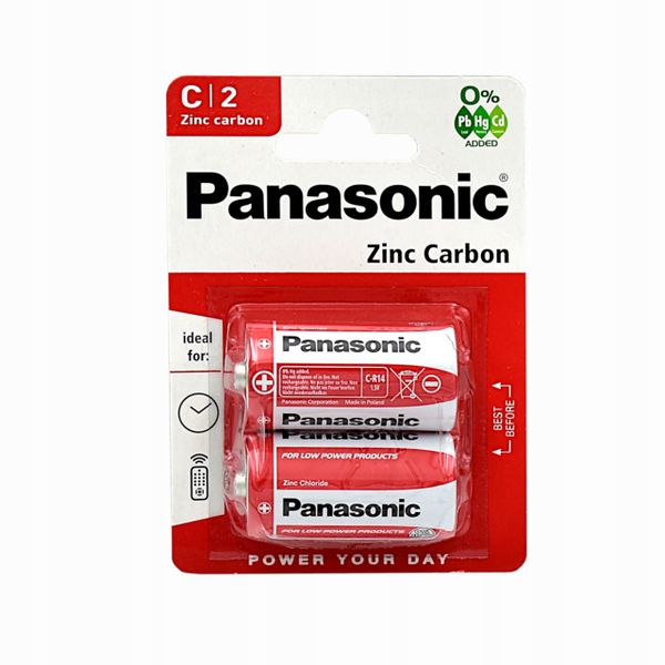 Baterie cynkowo-węglowe Panasonic R14 1.5V 2 szt. - Arena.pl