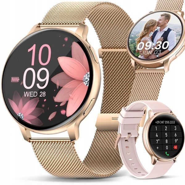 Kup SMARTWATCH ELEGANCKI ZEGAREK DAMSKI ROZMOWY MENU PL BRANSOLETKA ...