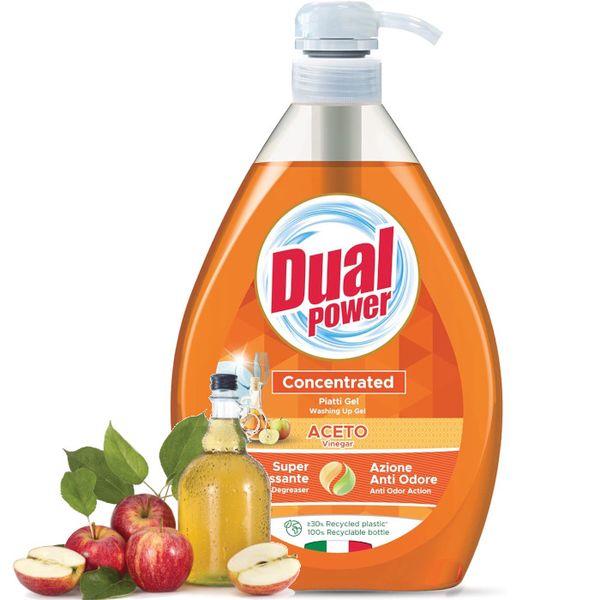 Dual Power Concentrated Piatti Gel Aceto Vinegar 1L (płyn do naczyń z ...