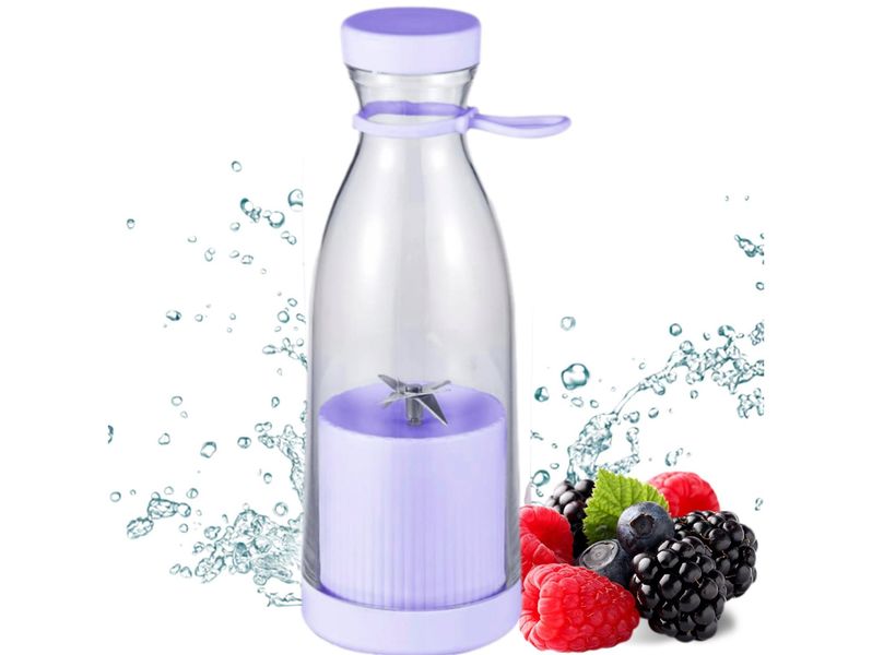 Przenośny blender turystyczny bezprzewodowy na koktajl shake fioletowy ...