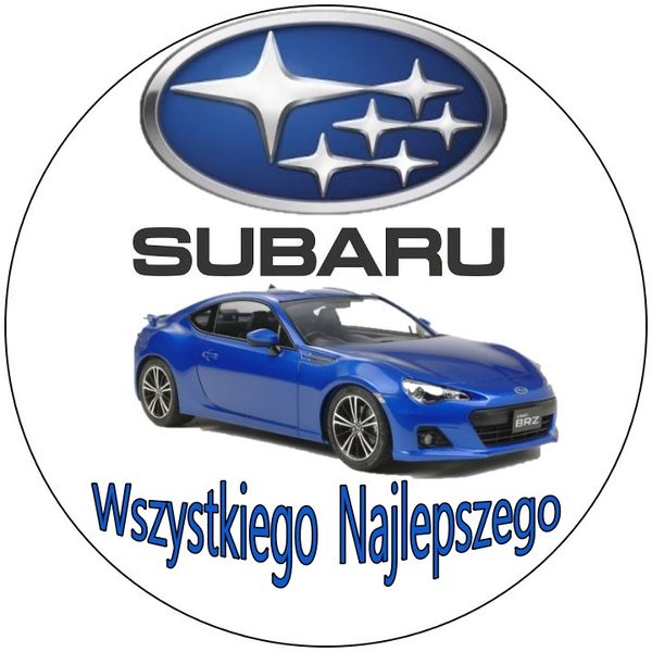Kup Opłatek na tort Urodziny Subaru Samochód Auto Logo 18 30 40 50 60 ...