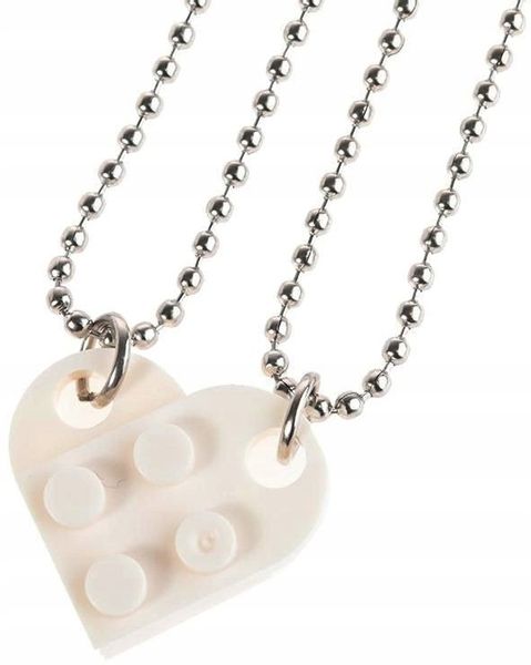 Naszyjnik Przyjaźni przyjaciółek par Serce z lego X42_B_Biały - Arena.pl