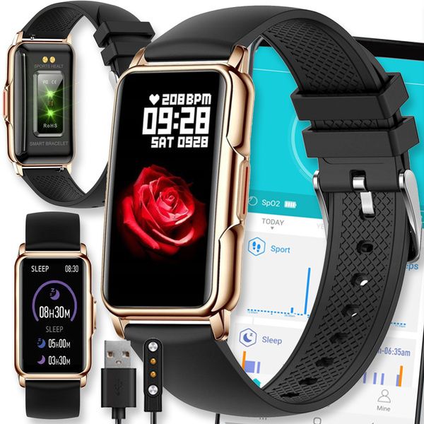 SMARTWATCH SMARTBAND ZEGAREK PASEK PULS SEN CIŚNIENIE SATURACJA PRO ...
