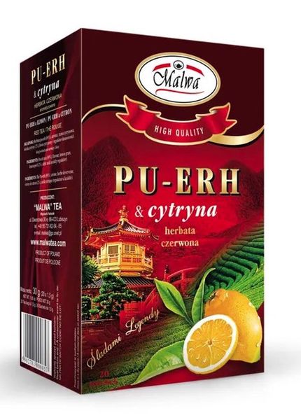 Kup Malwa PU-ERH herbata czerwona z cytryną 30 g (20 x 1,5 g) na arena ...