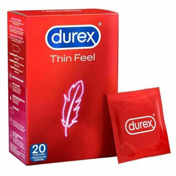 durex thin feel 20 szt - cienkie prezerwatywy, standardowy rozmiar ...