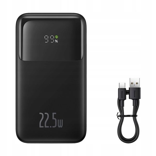 BASEUS SZYBKI POWER BANK 10000mAh 22,5W POWERBANK Z KABLAMI USB-C LIGHTNING - Arena.pl