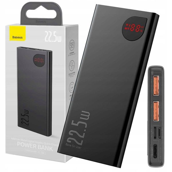 BASEUS SZYBKI POWER BANK Adaman Metal 10000mAh 22.5W MOCNY POWERBANK - Arena.pl