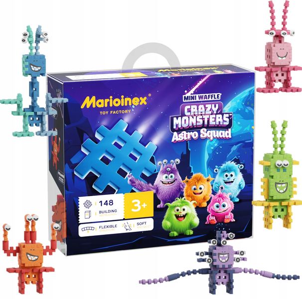 Marioinex klocki WAFFLE mini Kosmo Śmieszki CRAZY MONSTER ASTRO SQUAD ...