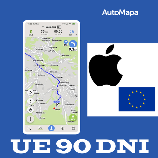 AutoMapa Europy licencja na 3m-ce (90 dni) iOS - Arena.pl